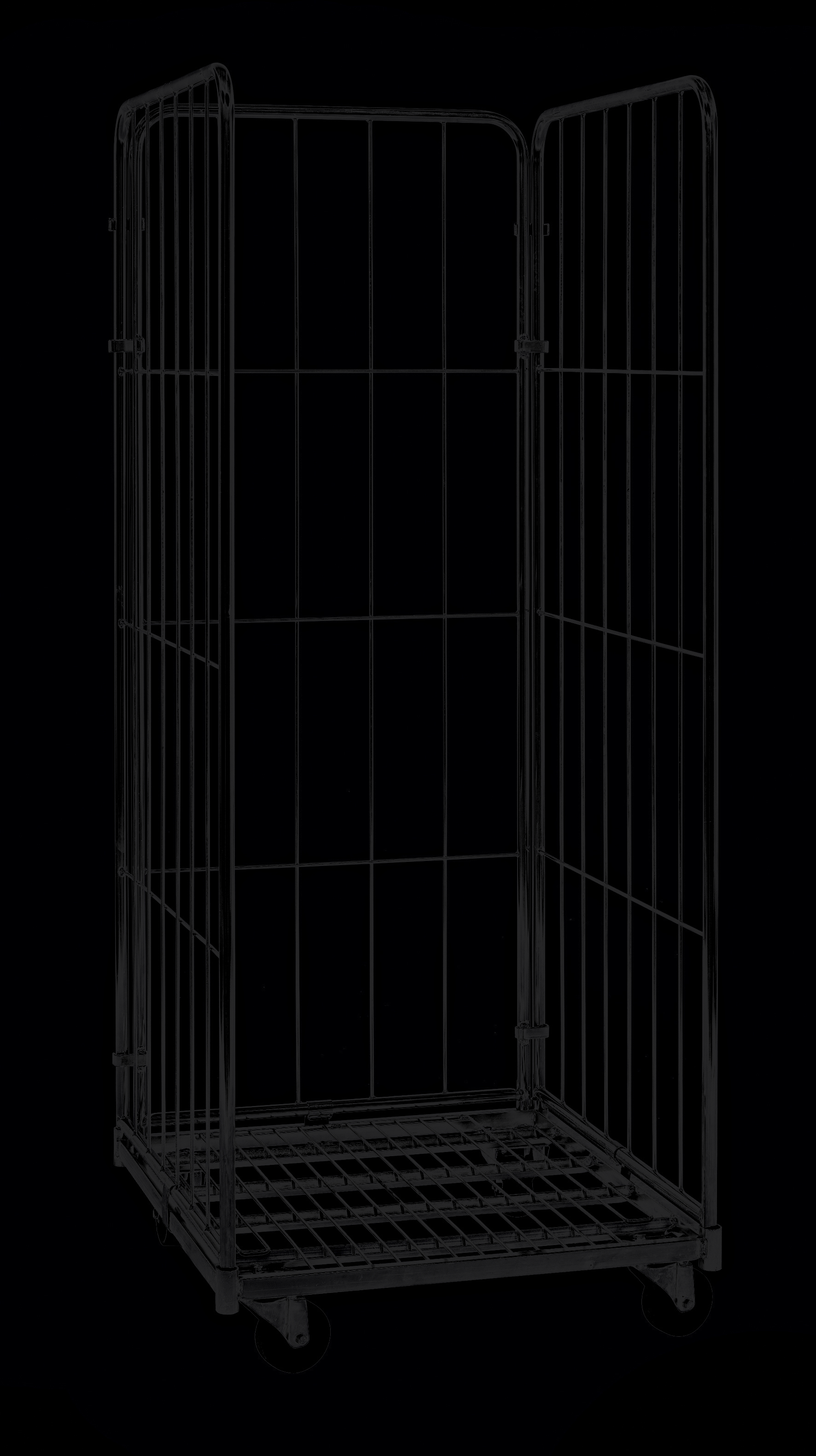 Rollcontainer - mit 3 Gitter-Seitenwänden | BITO-Lagertechnik